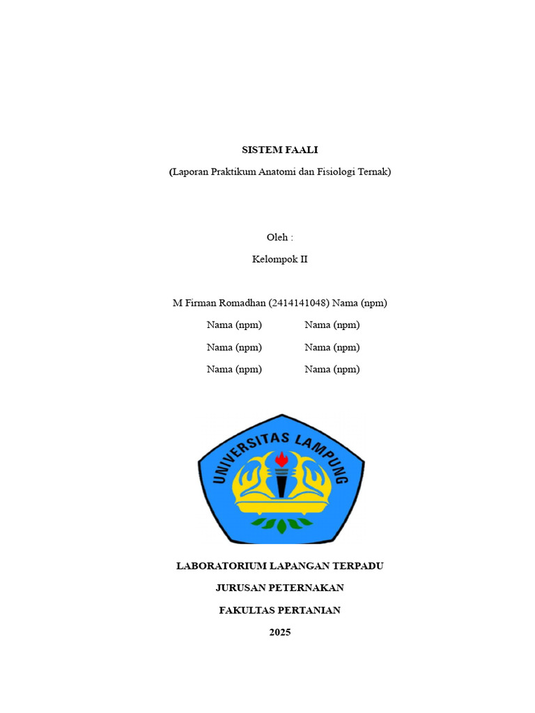 Laporan Praktikum Sistem Faali Ternak | PDF