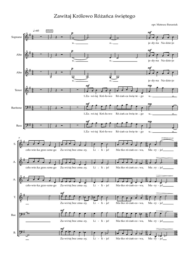 Zawitaj Krolowo MWD - Full Score | PDF