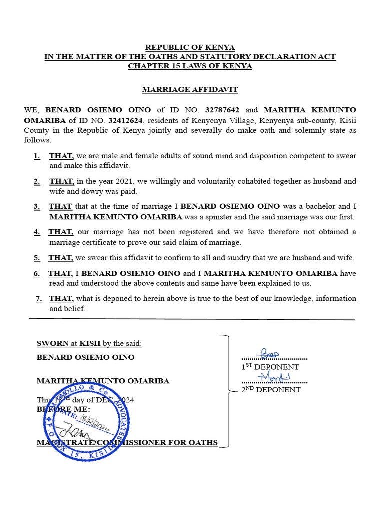 Names AFFIDAVIT | PDF