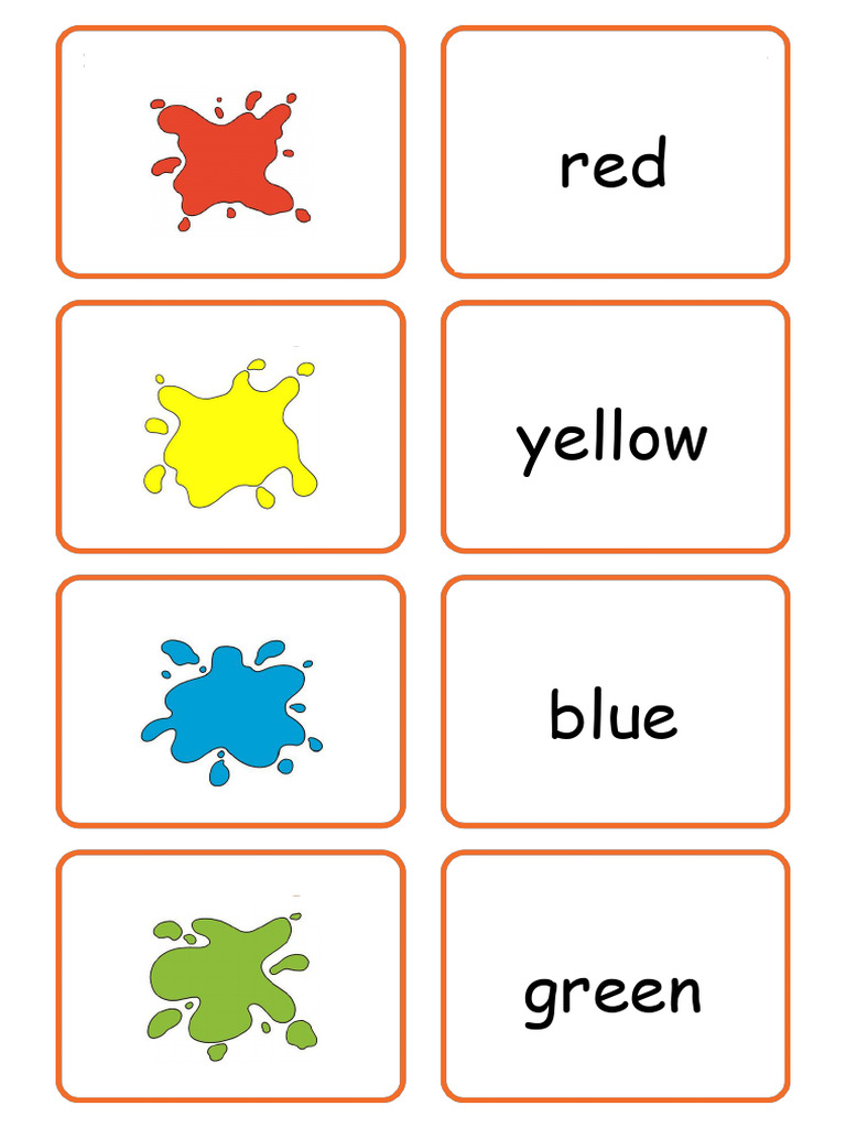 Colour Flashcards PDF Guide | PDF