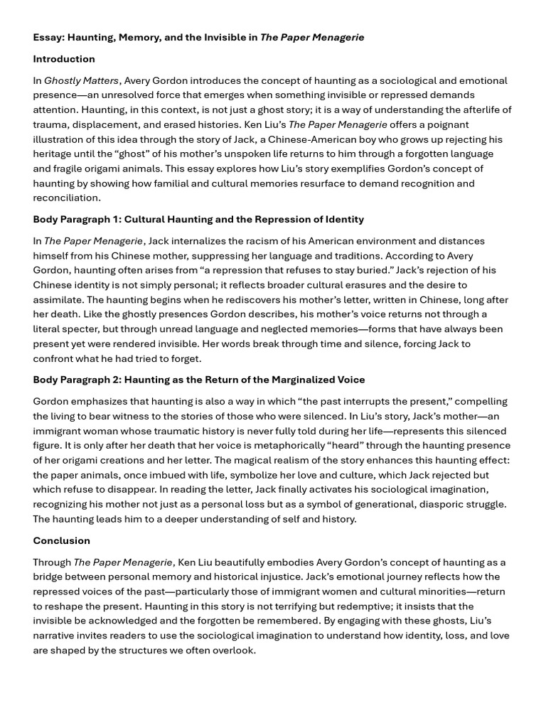 1.essay Paper or Rule of The Names | PDF | Ghosts