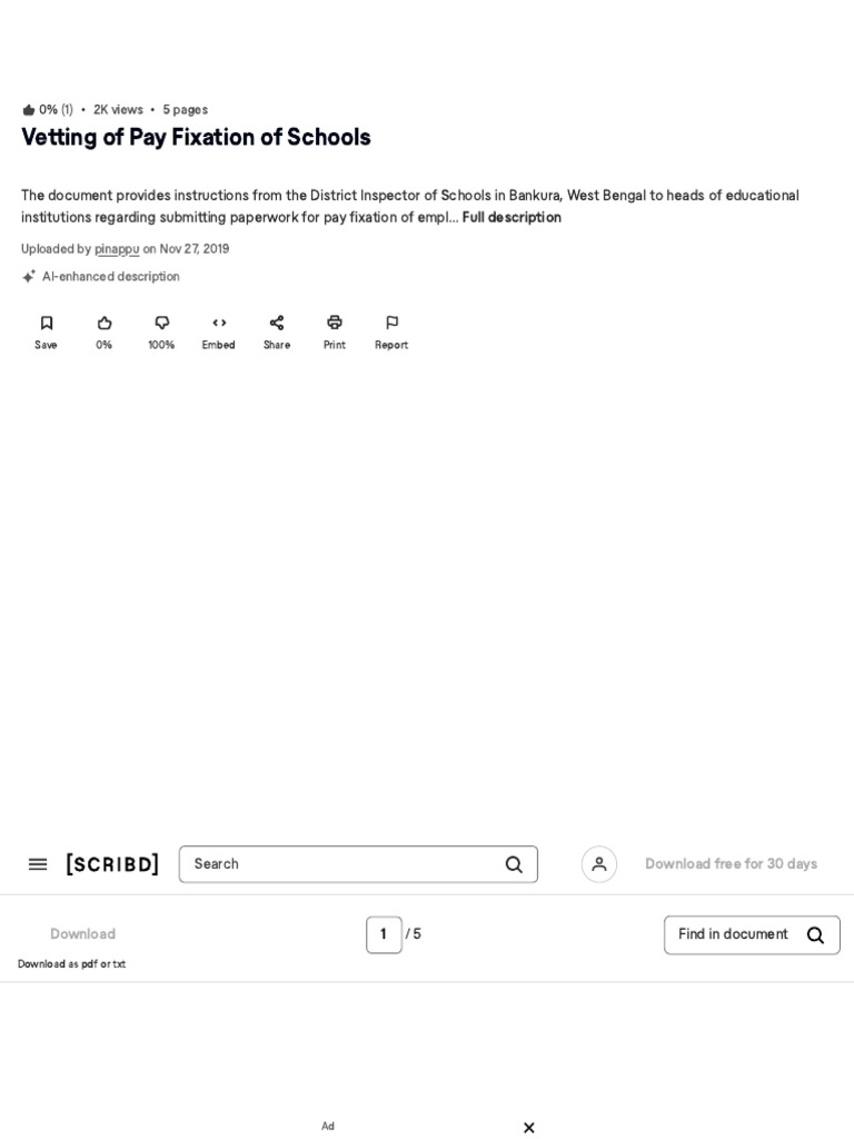 Vetting of Pay Fixation of Schools _ PDF _ Document _ Written ...