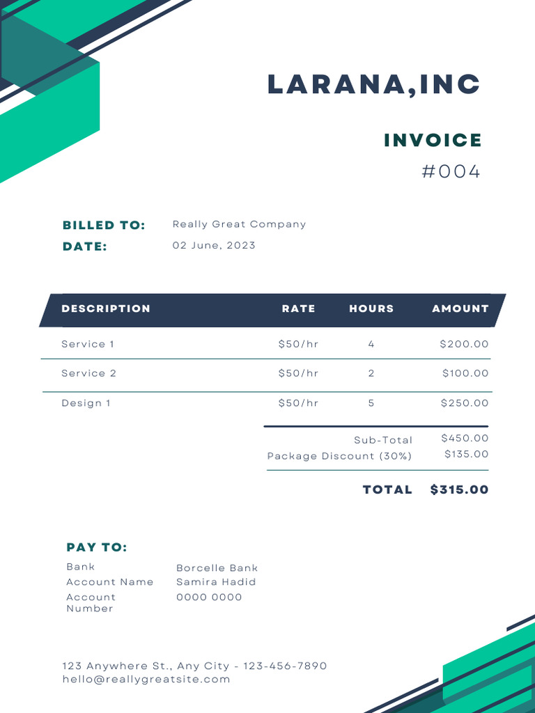 Invoice for Services Rendered - June 2023 | PDF