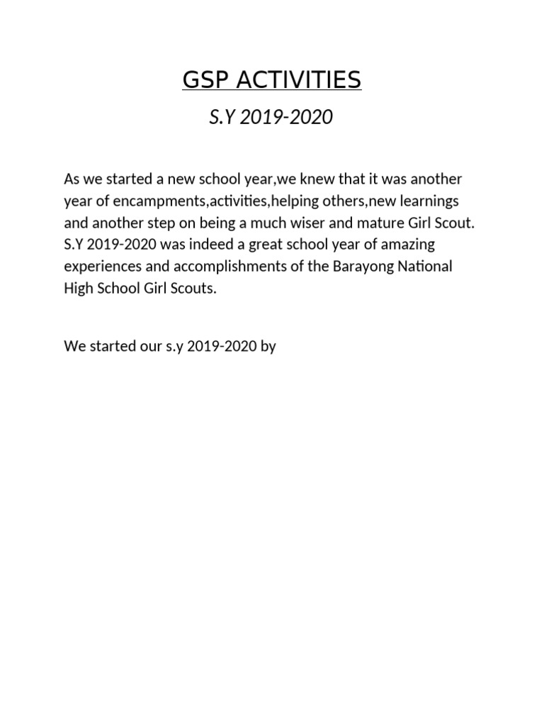 Gsp Narrative Report | PDF