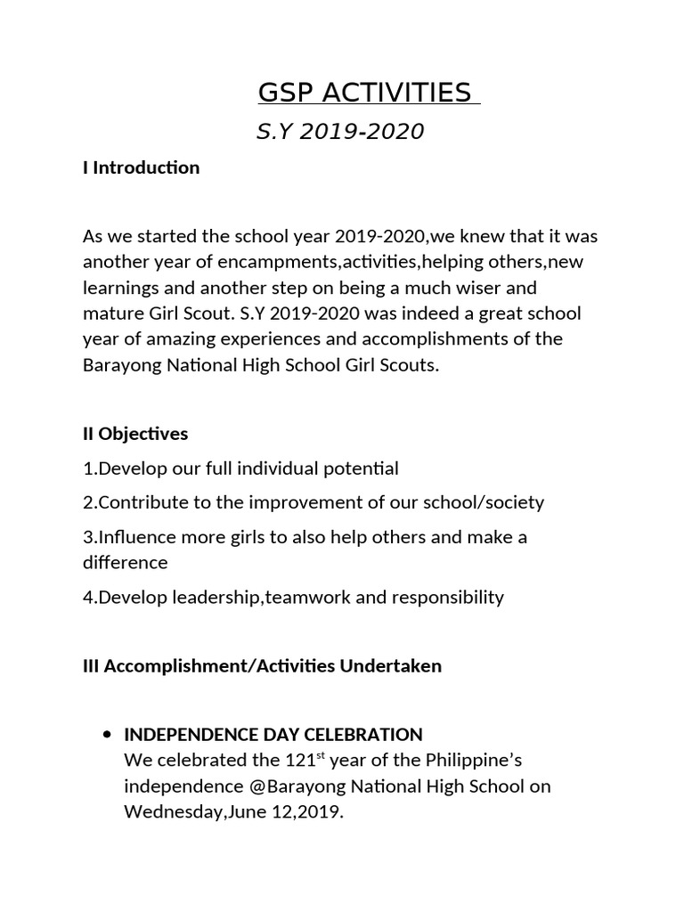 GSP Narrative Report | PDF