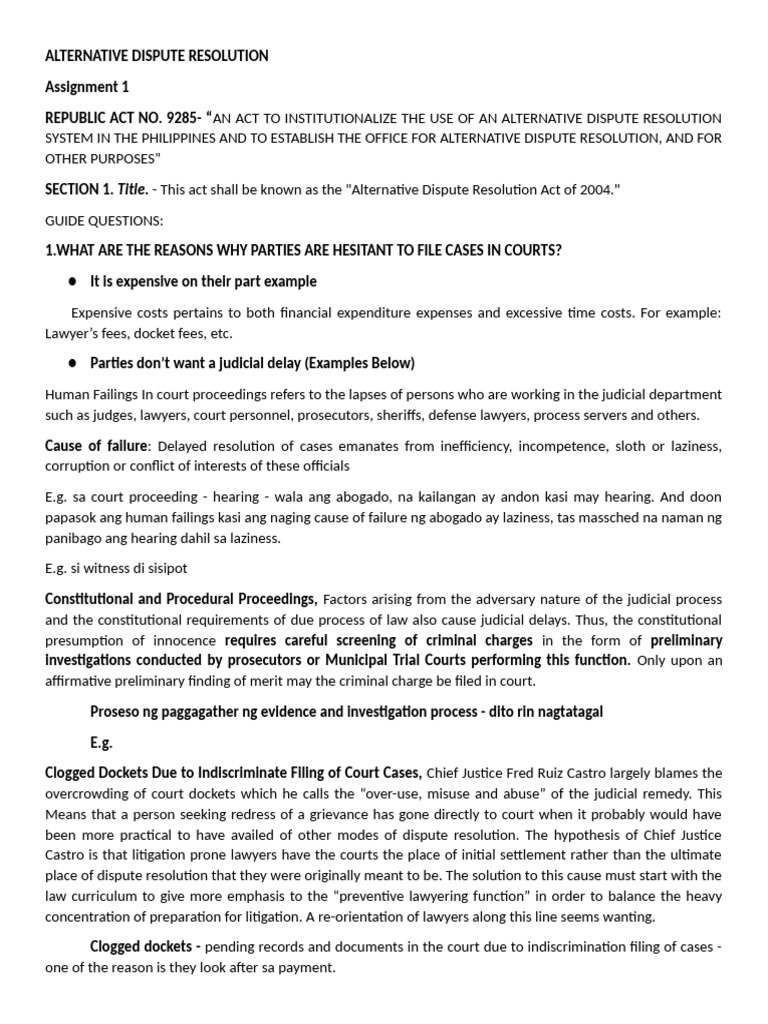 ADR (Ass1) | PDF | Alternative Dispute Resolution | Mediation