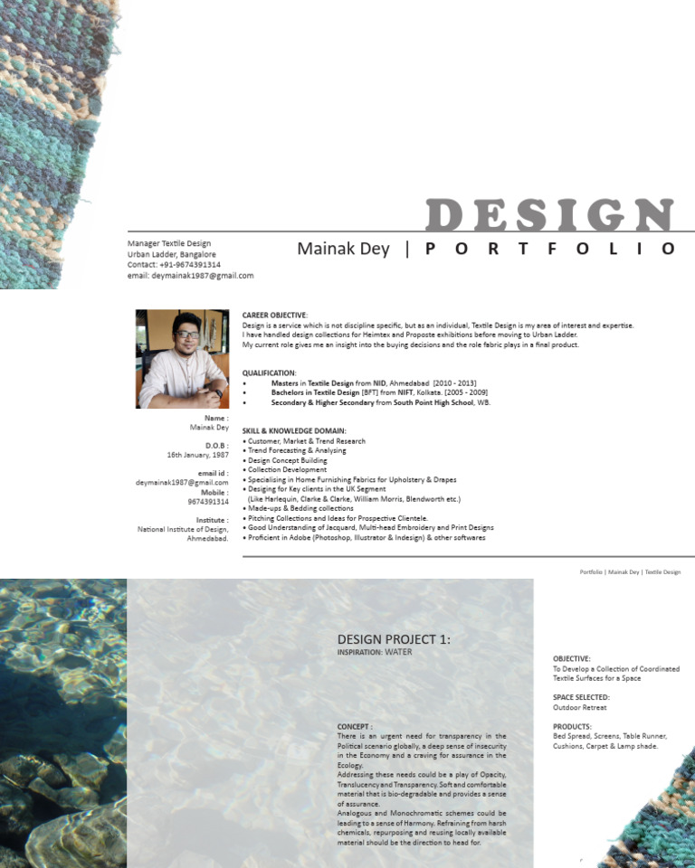 Portfolio Mainak Dey 2023 | PDF | Embroidery | Textiles