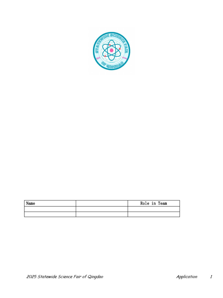 Statewide Science Fair Team Application-Registration Form | PDF | Science