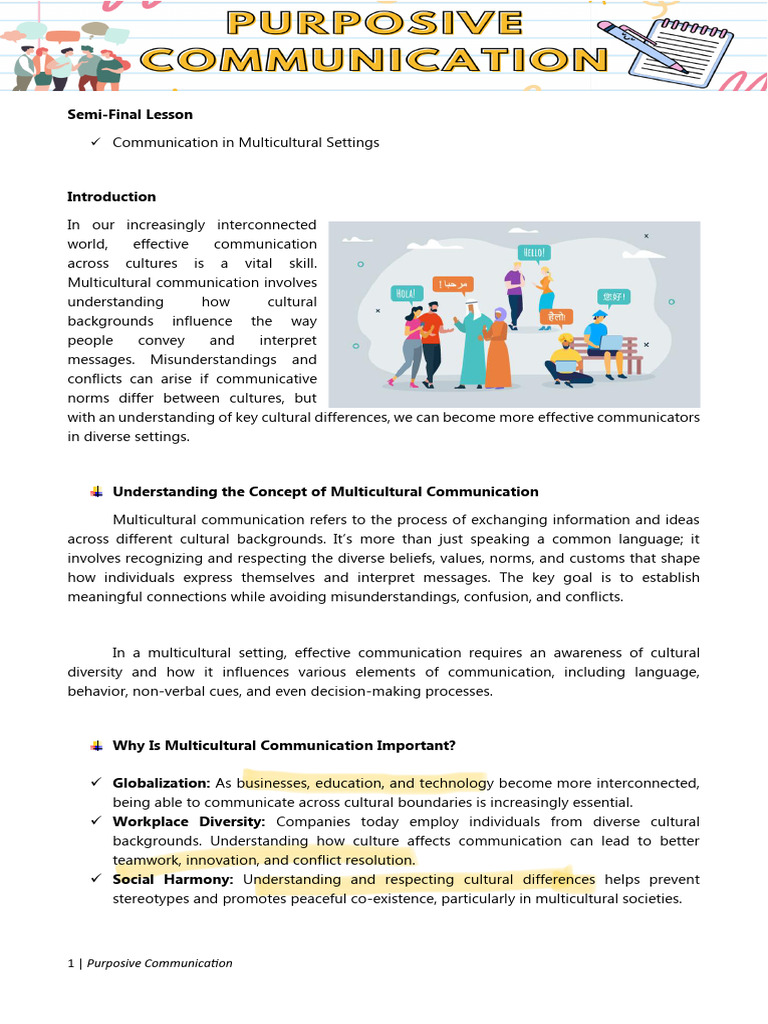 Multicultural Communication Essentials | PDF | Nonverbal Communication ...