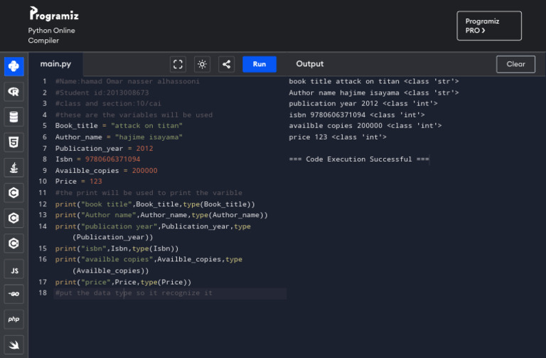 Python Book Information Display Code | PDF
