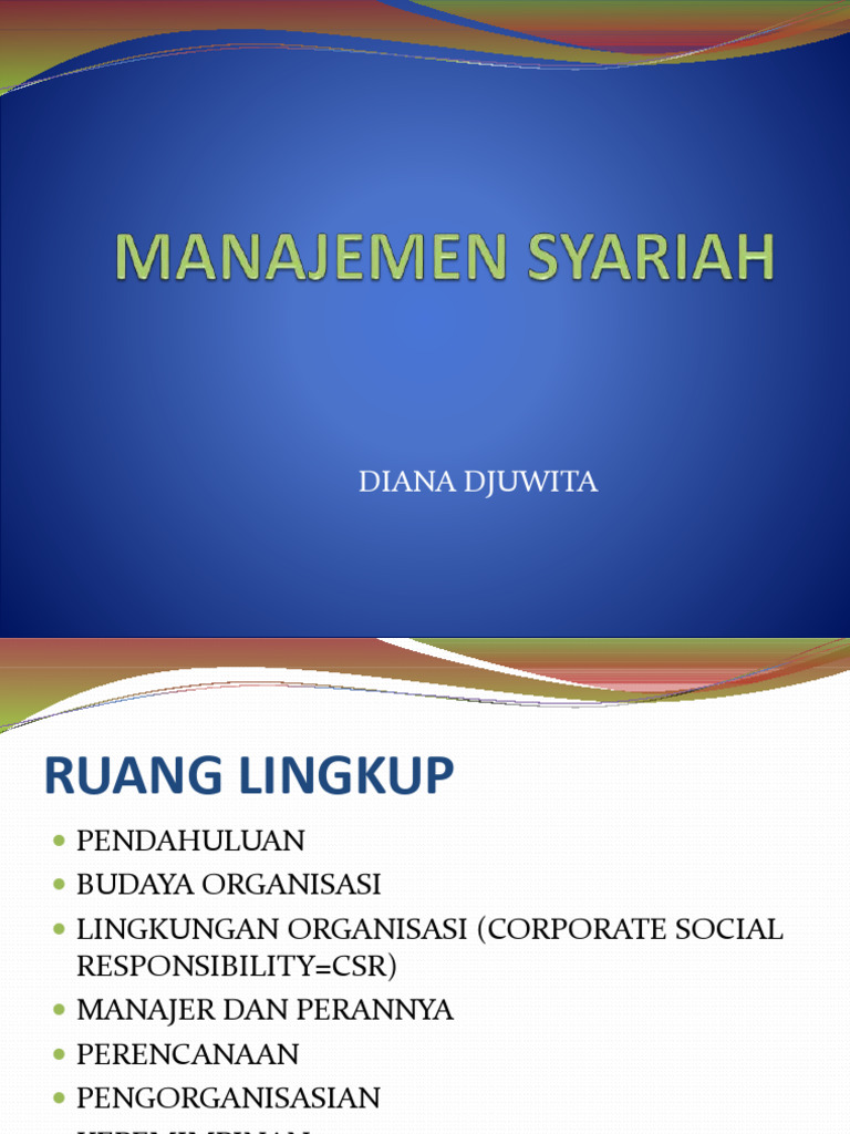 MANAJEMEN SYARIAH | PDF