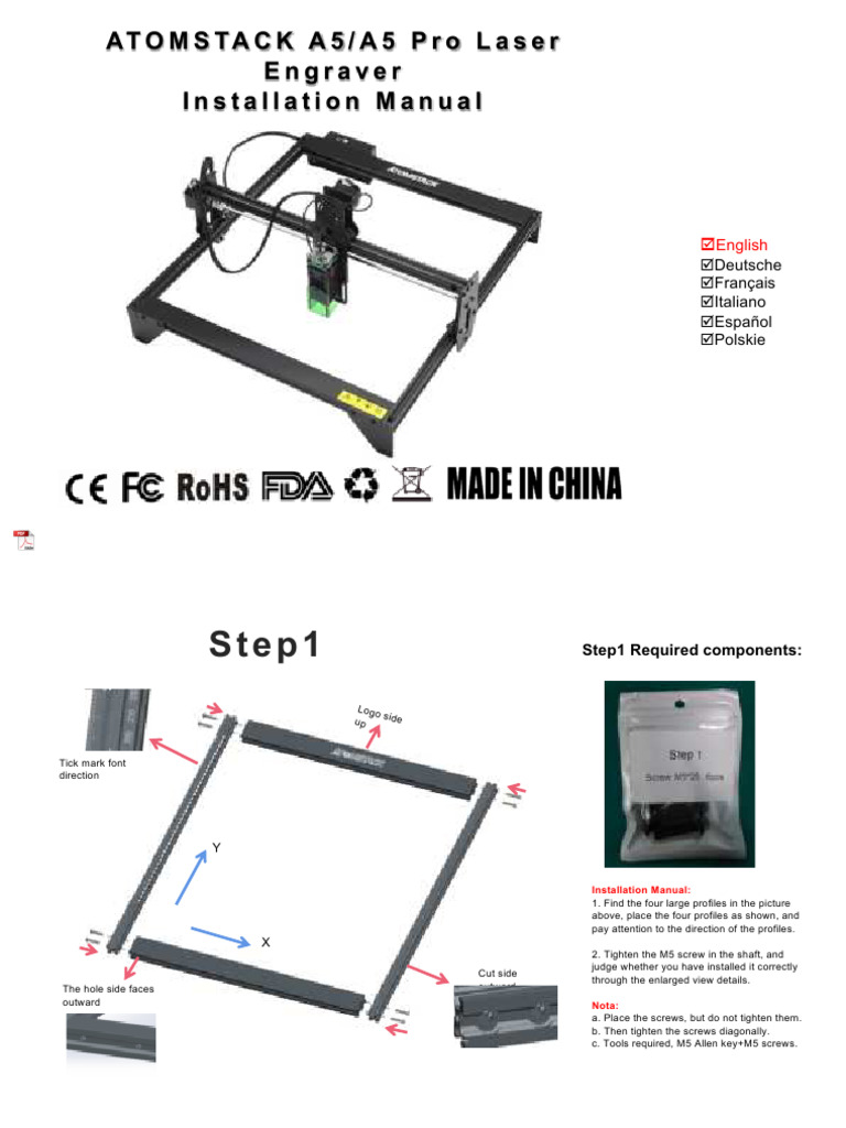 ATOMSTACK A5 Pro Laser Engraver Instruction Manual | PDF | Manufactured Goods