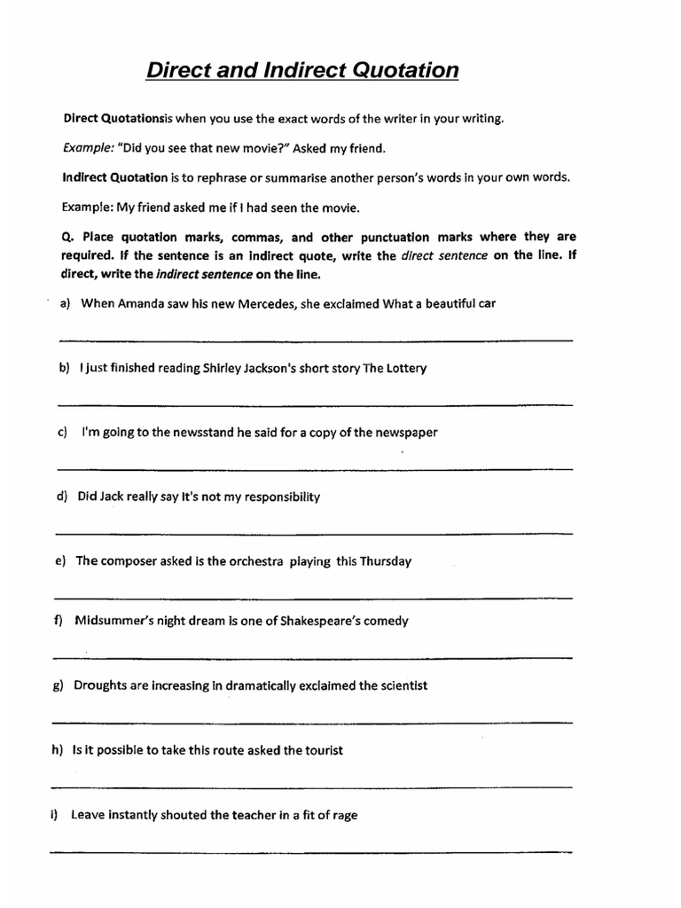 Direct Quotation | PDF