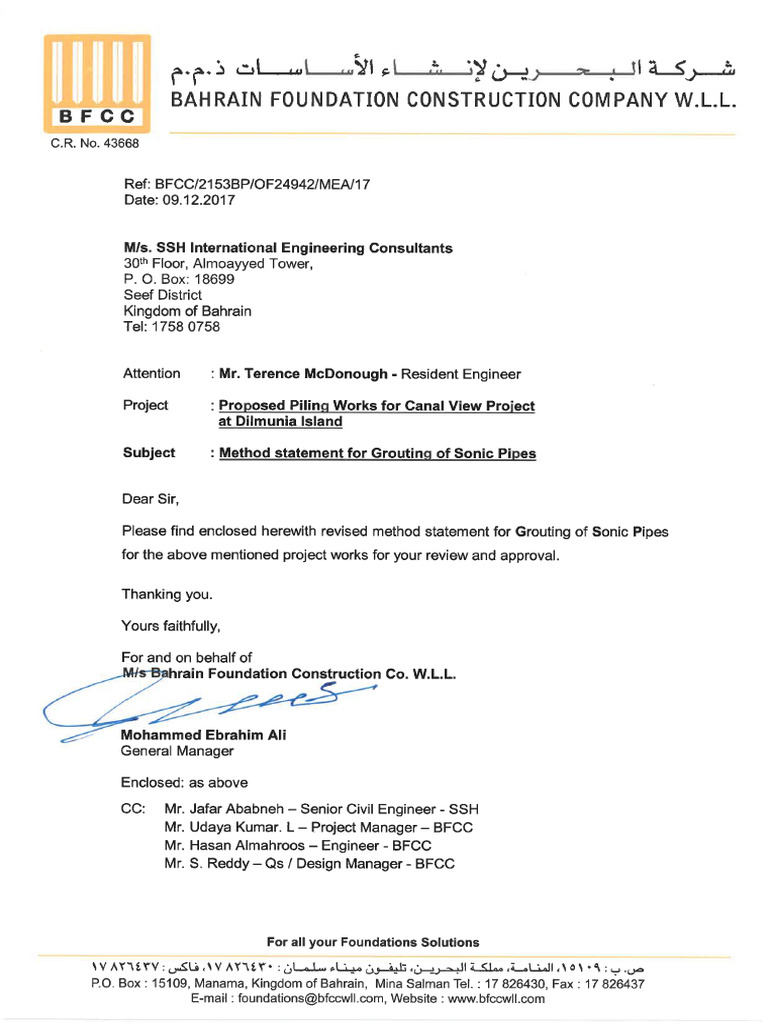 MS - Grouting Sonic Pipe | PDF