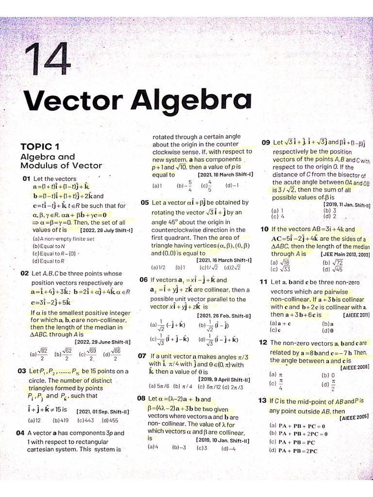 Vector jee mains | PDF