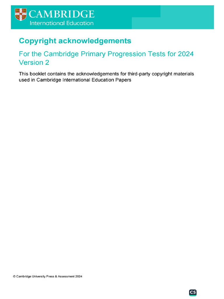 Cambridge Primary 2024 Copyright Acknowledgement Booklet v2_tcm142 ...