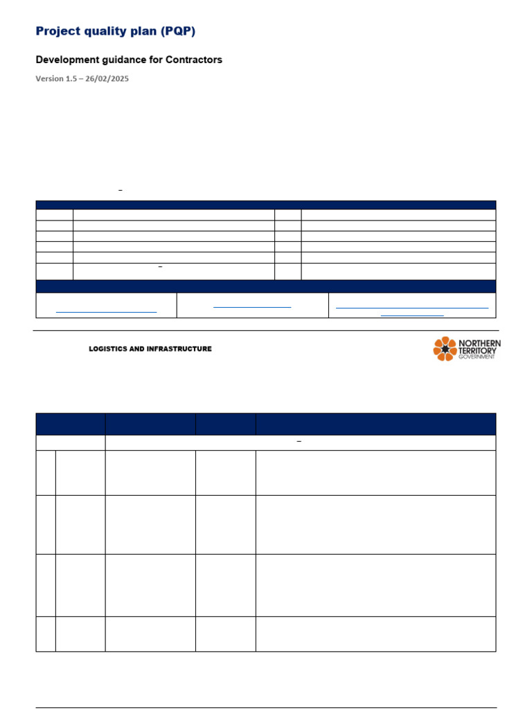 Project Quality Plan Guidance PQP | PDF | Quality Management System ...