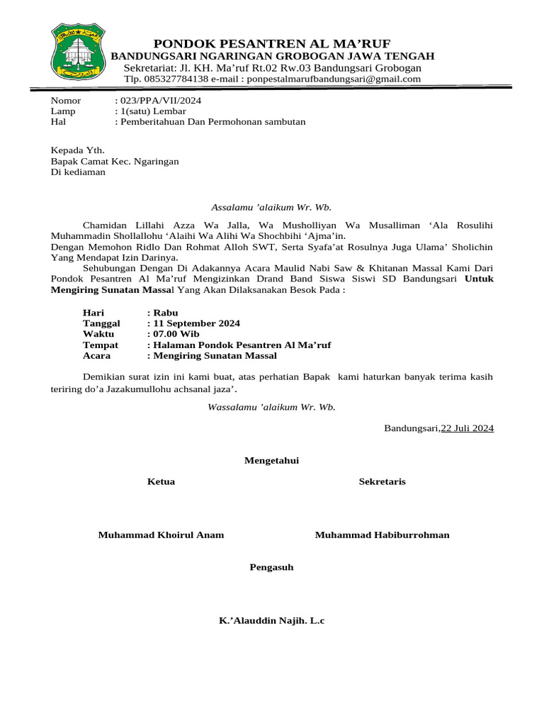 Undangan Pengambilan Rapot | PDF