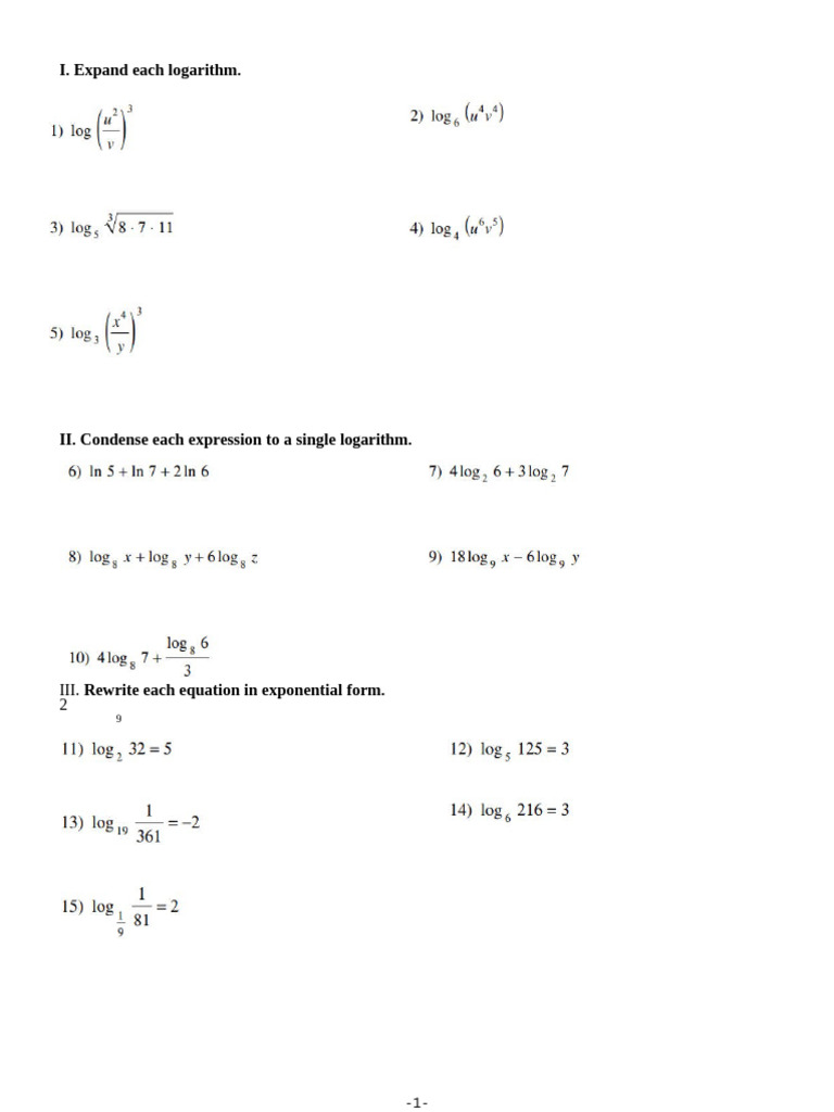 Exponential and Logorithmic Functions | PDF