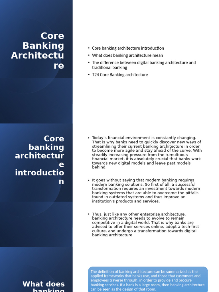Modern Core Banking Architecture Overview | PDF | Banks | Computing