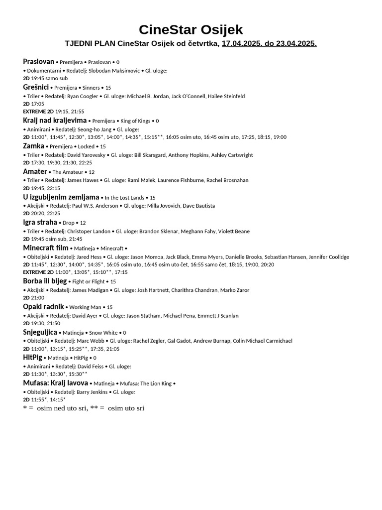 CineStar Osijek 17.04.2025 | PDF