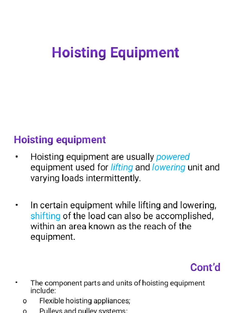 chap 3 (Hoisting Equipment )_Phoenix | PDF