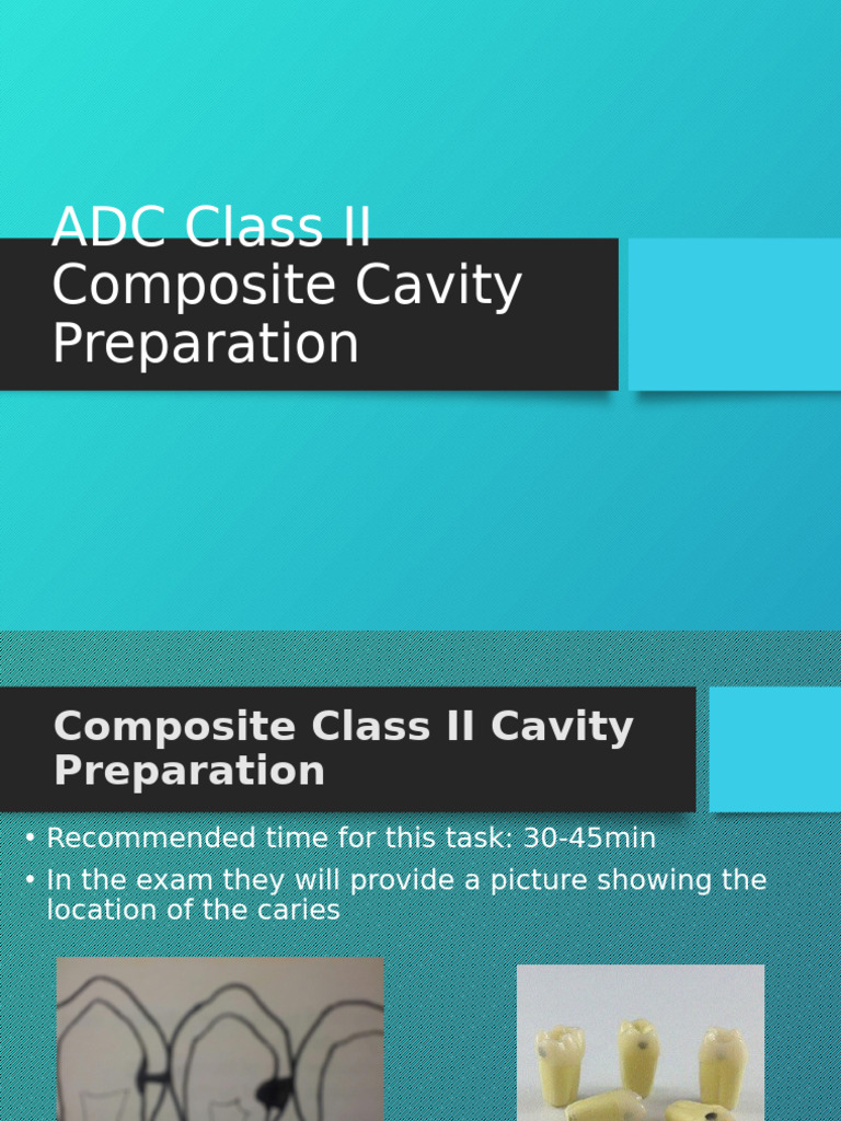 ADC Class II Composite Cavity Preparation | PDF | Dental Anatomy | Tooth