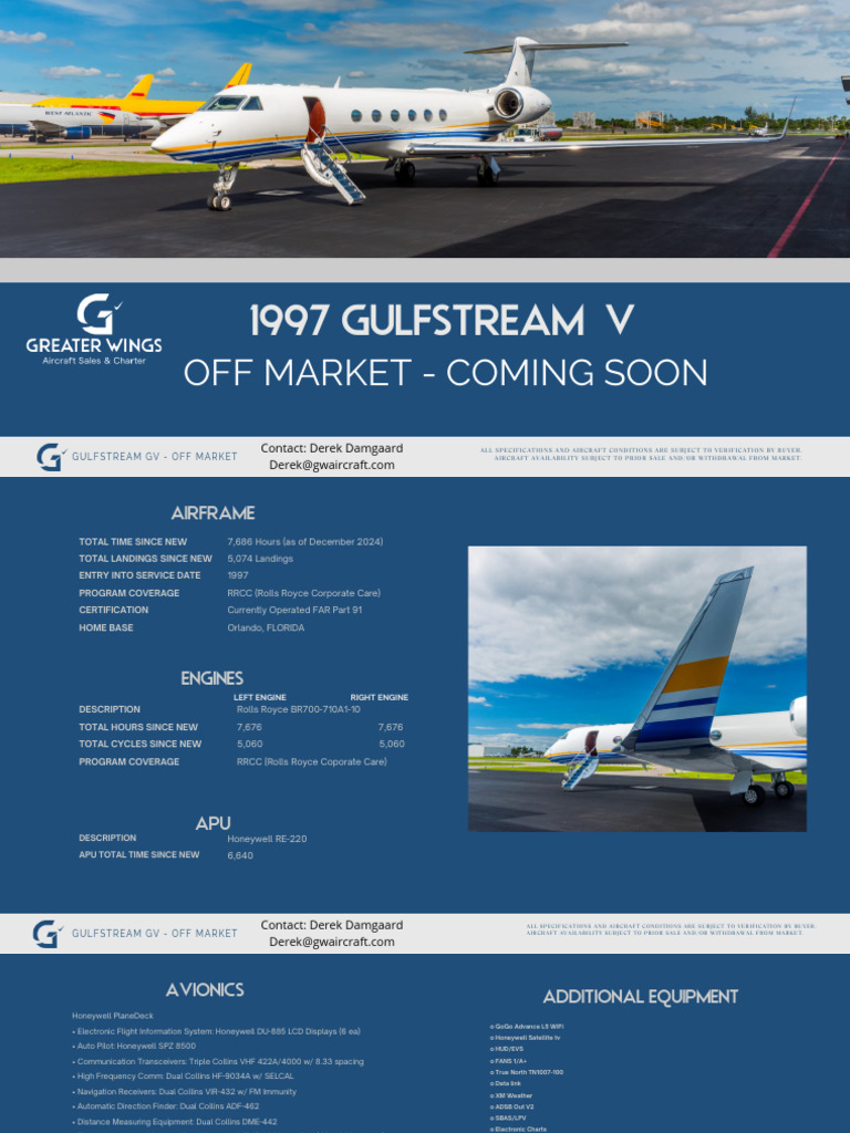 Gulfstream GV Aircraft Overview | PDF | Avionics | Aviation