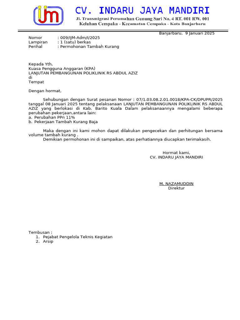 1.surat Permohonan CCO | PDF