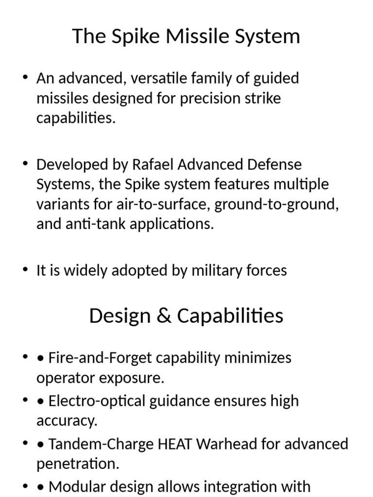Spike Missile System Presentation | PDF