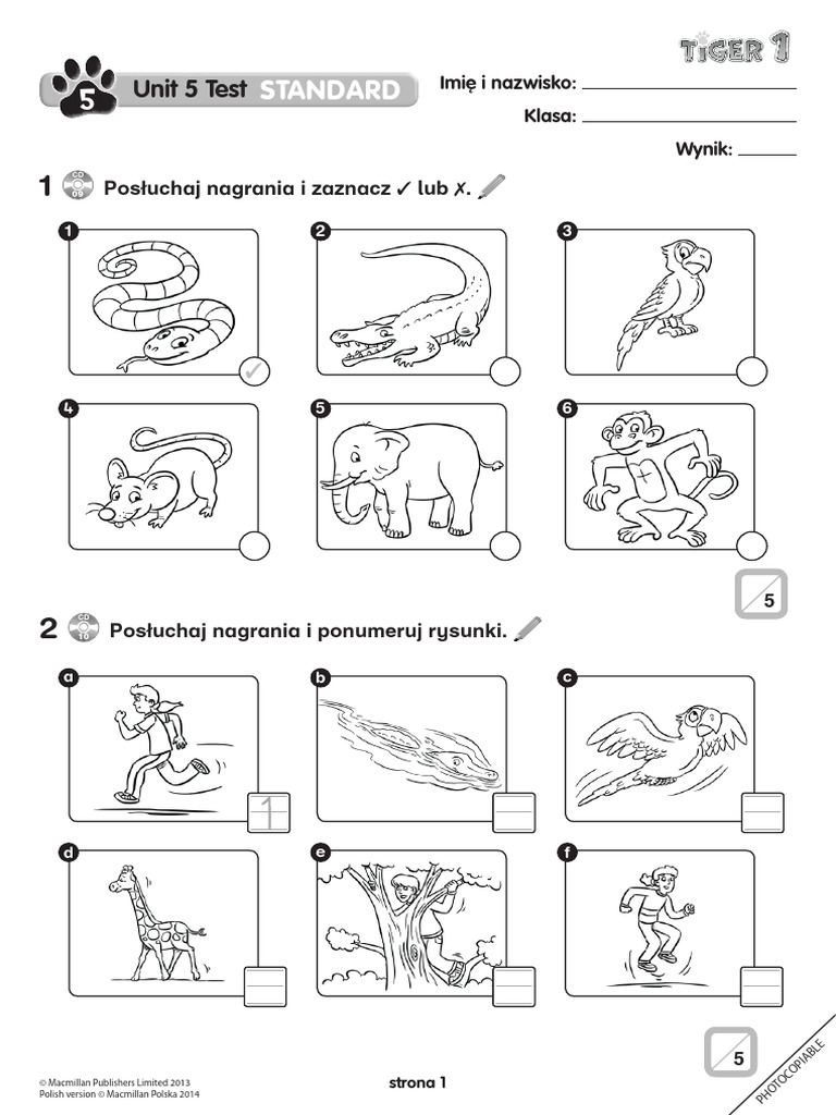 Unit 5 Test Standard Tiger 1 | PDF
