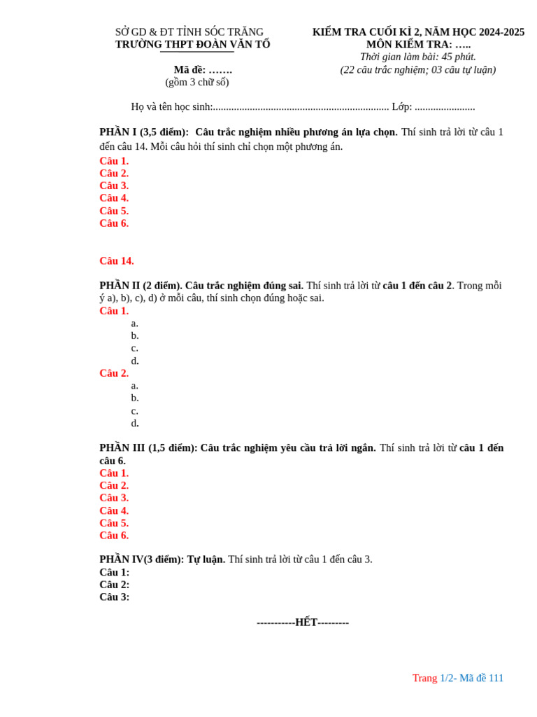 Form KTCK 2 Năm 2024-2025 | PDF