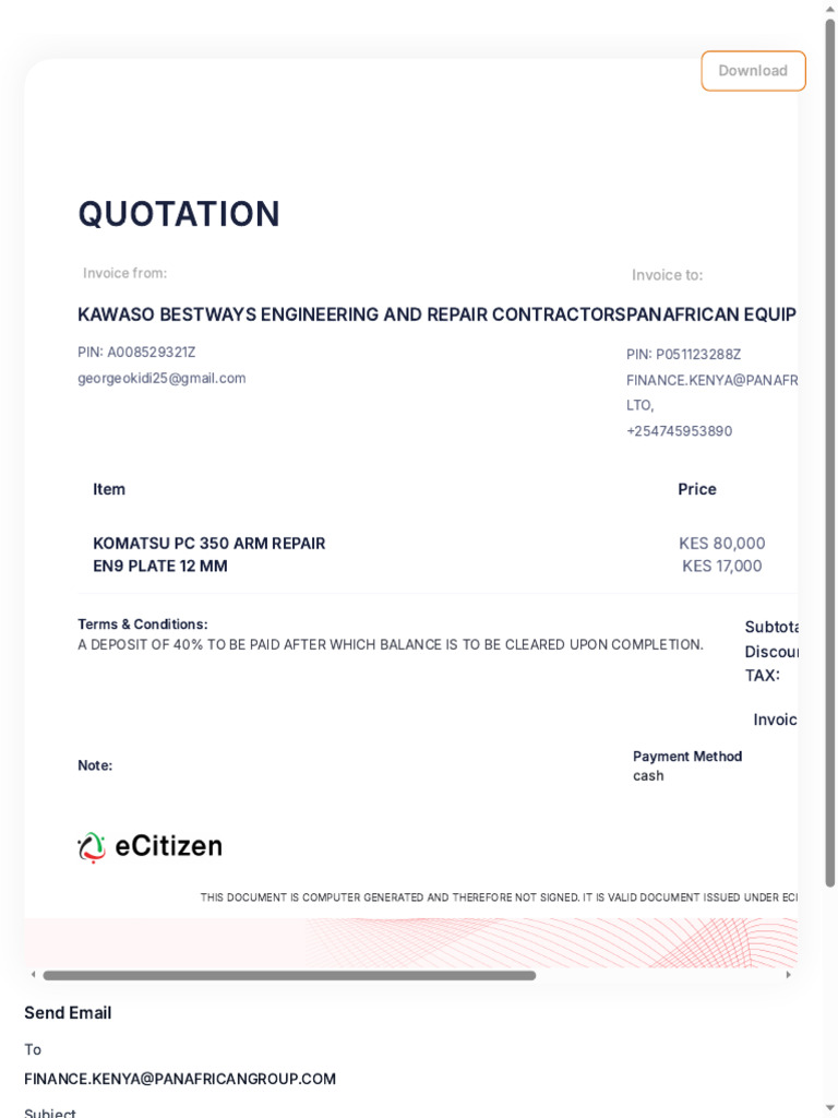 Kenya Revenue Authority - ECitizen | PDF | Discounting | Invoice