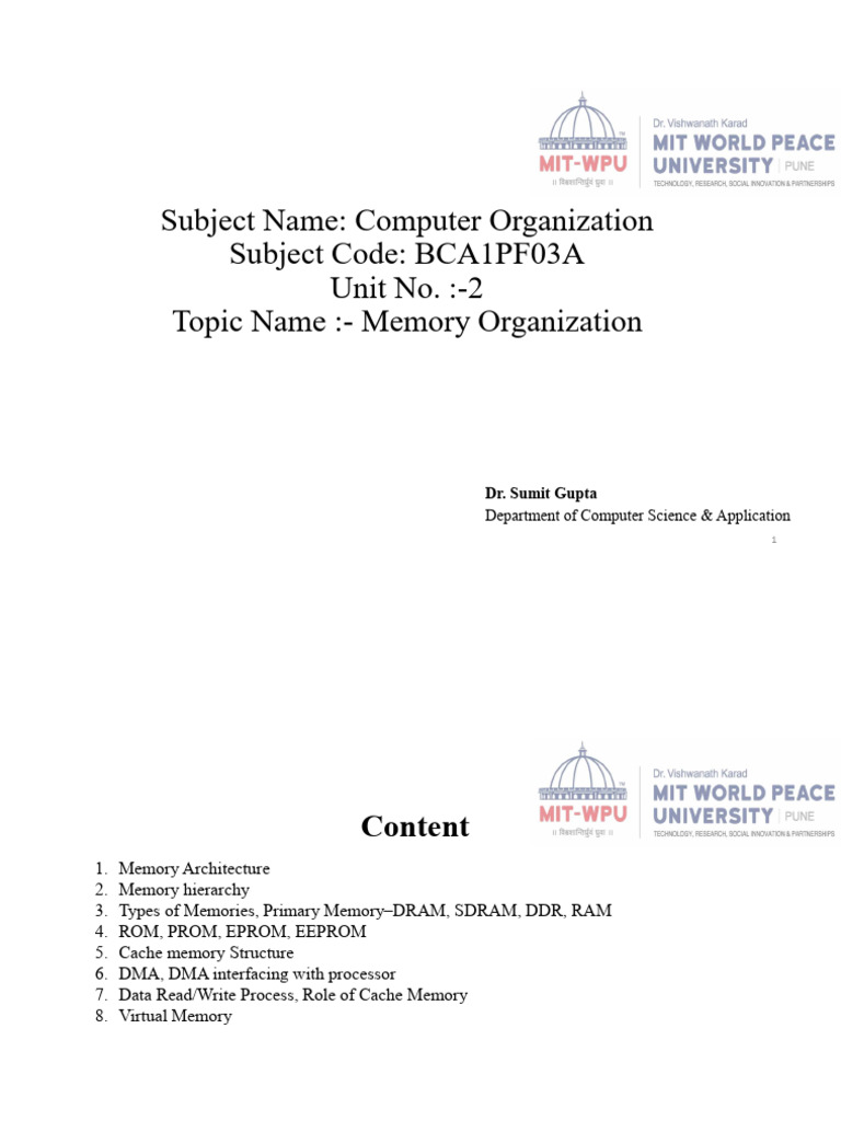 Memory Organization in Computer Systems | PDF | Computer Data Storage ...