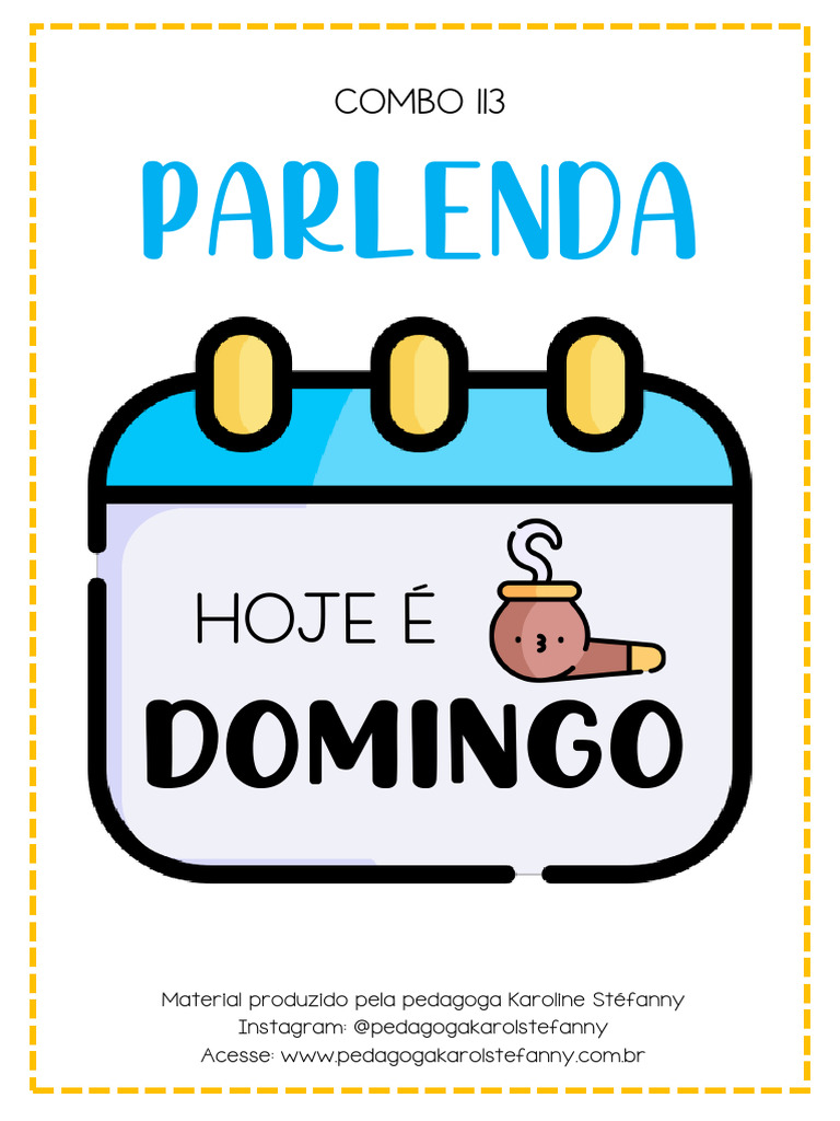 113 Parlenda Hoje É Domingo Revisado | PDF | Fonema | Escrita
