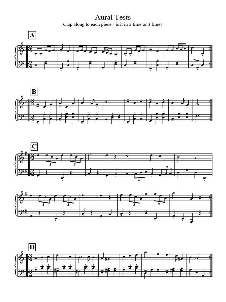Aural Music Test Instructions | PDF | Performing Arts | Elements Of Music
