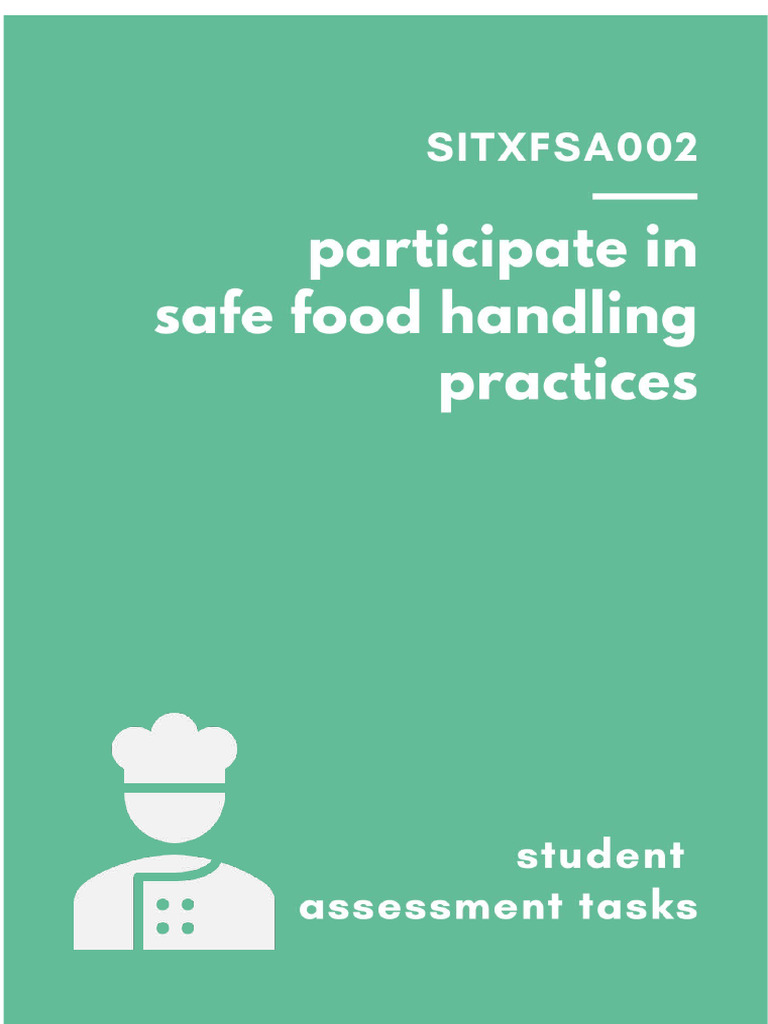 SITXFSA002 Student Assessment Tasks 16-07-20 | PDF | Food Safety | Safety