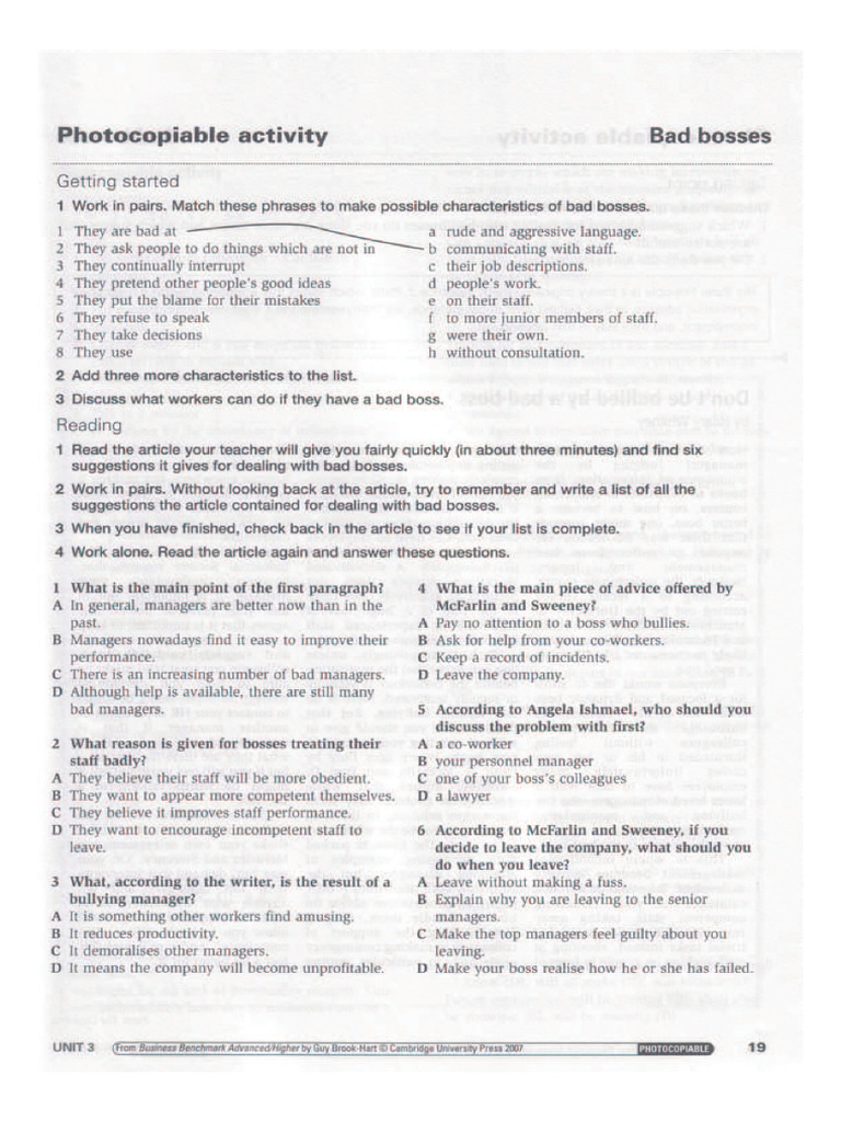 Bad Bosses | PDF