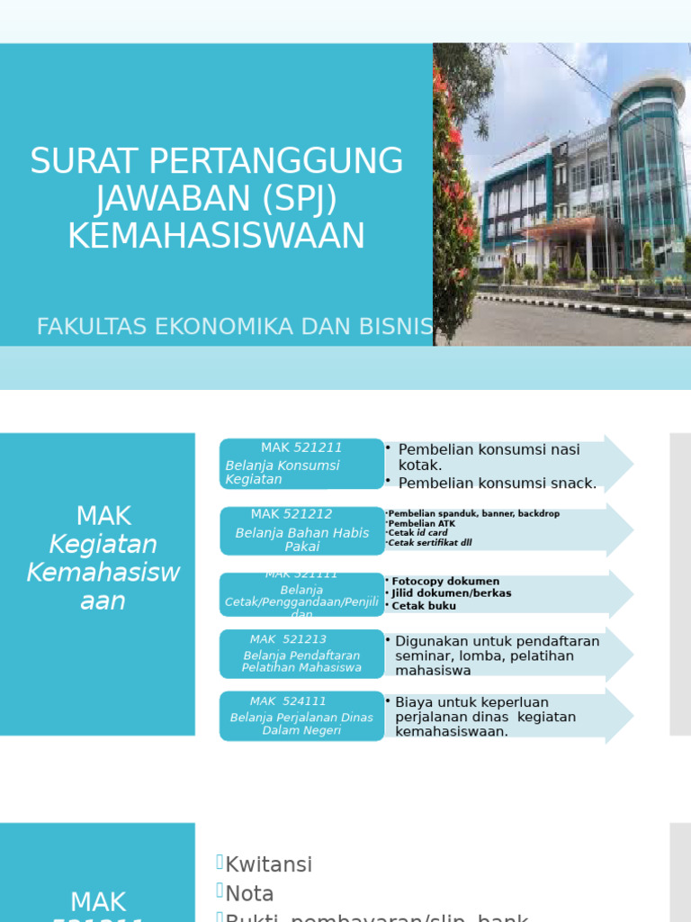 Surat Pertanggung Jawaban (SPJ) Kemahasiswaan | PDF