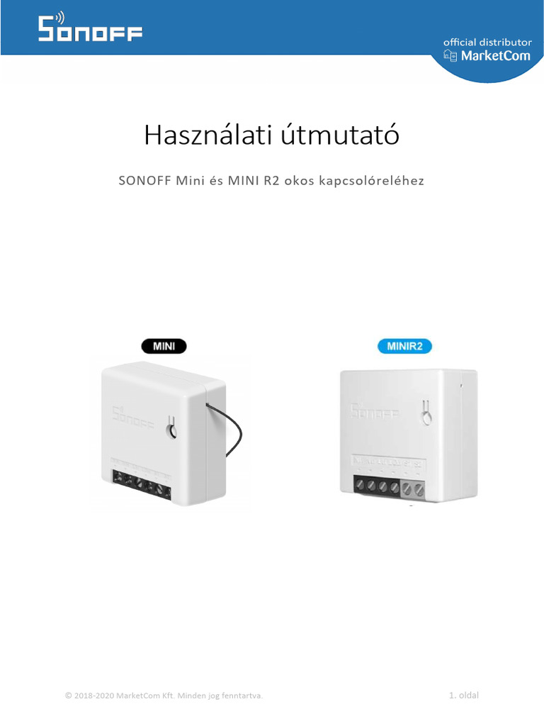 SON-REL-MINI MINI-R2 Sonoff Mini Es MiniR2 Hasznalati Utmutato v3 0 | PDF