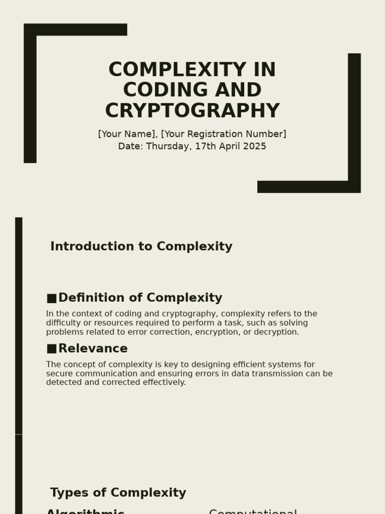Complexity in Coding and Cryptography | PDF | Encryption | Cryptography
