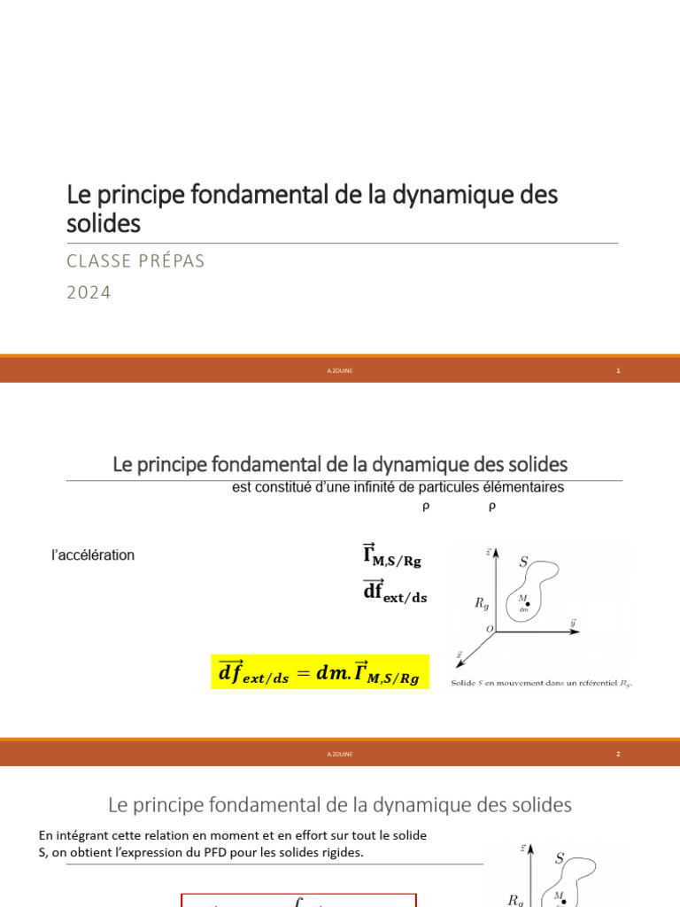 Dynamique des solides : Principe fondamental | PDF | Lois du mouvement ...