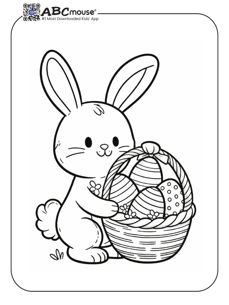 ABCmouse Easter Bunny Coloring Page 1 | PDF