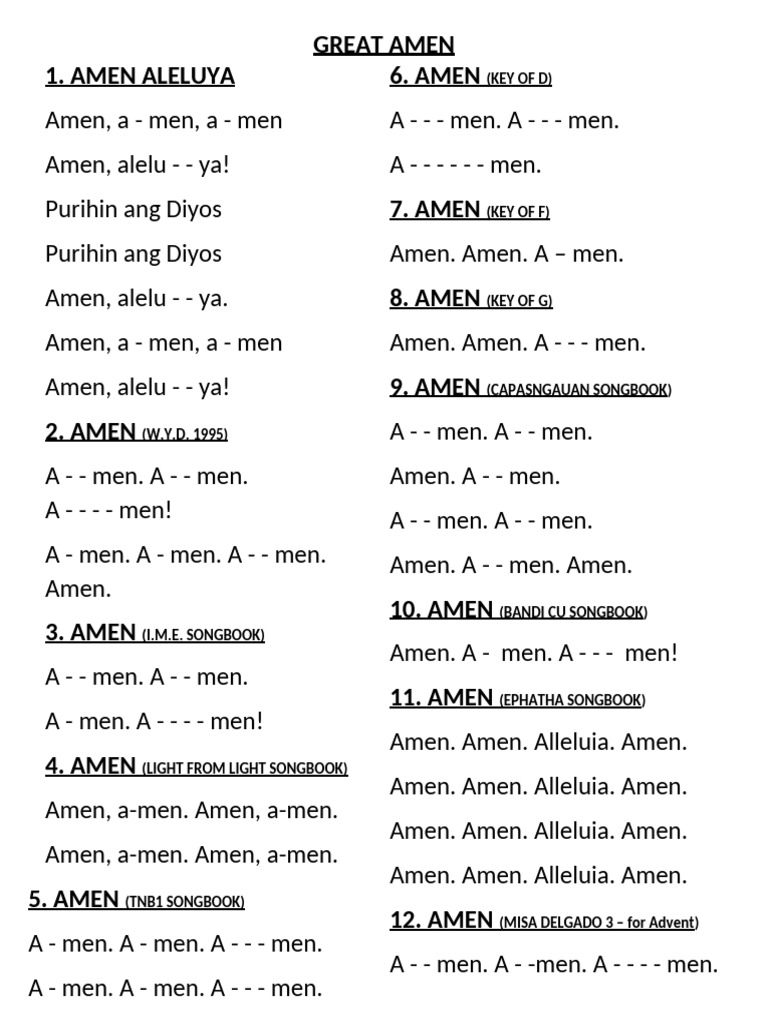 GREAT AMEN v2 | PDF