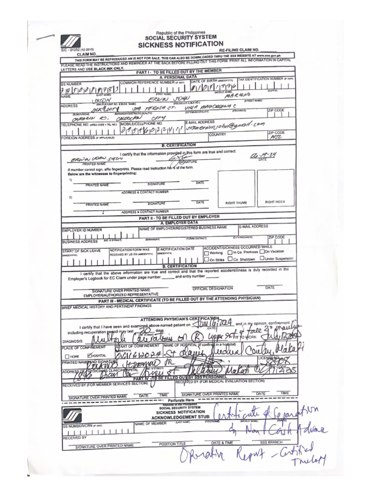 SSS NOTIF FORM | PDF