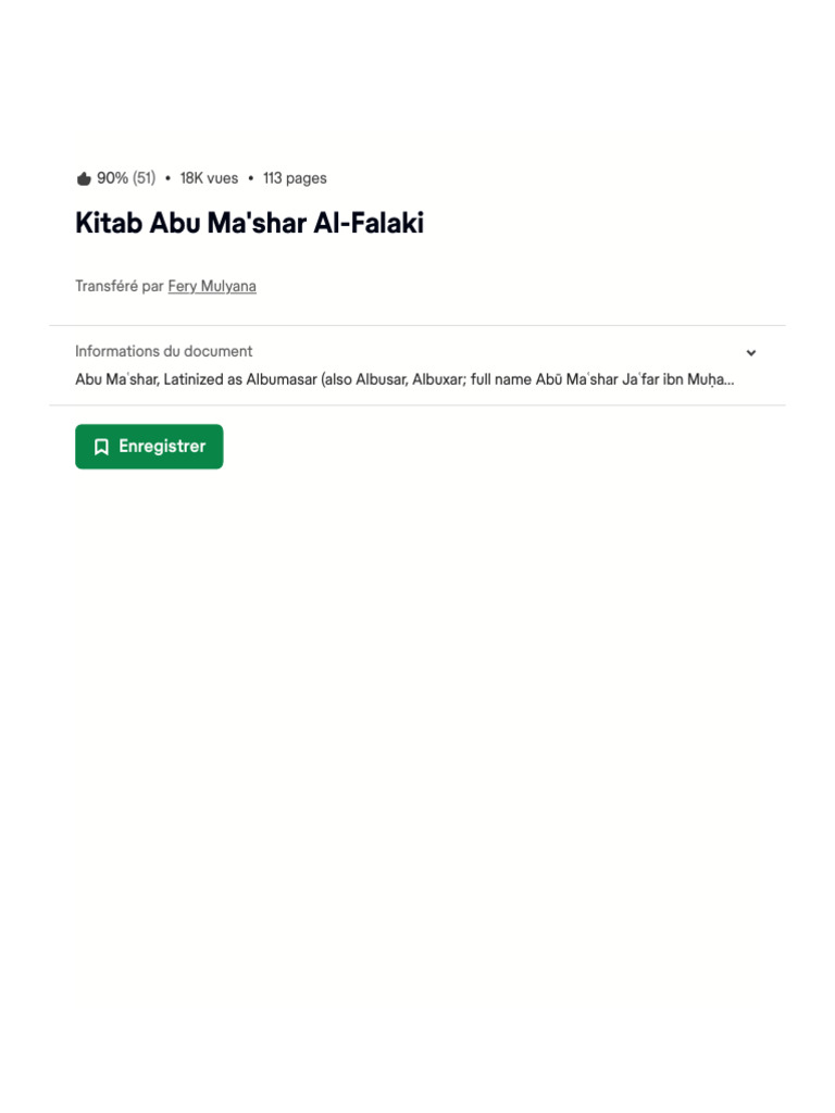 Kitab Abu Ma'shar Al-Falaki PDF | PDF