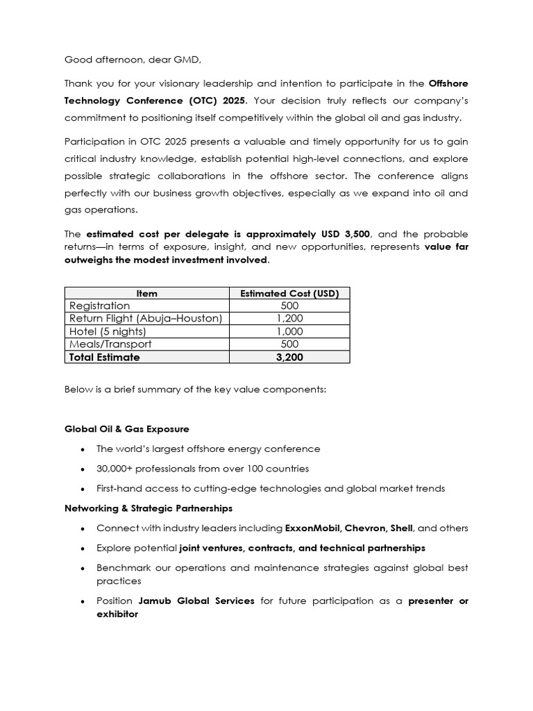 OTC 2025 Participation Proposal | PDF