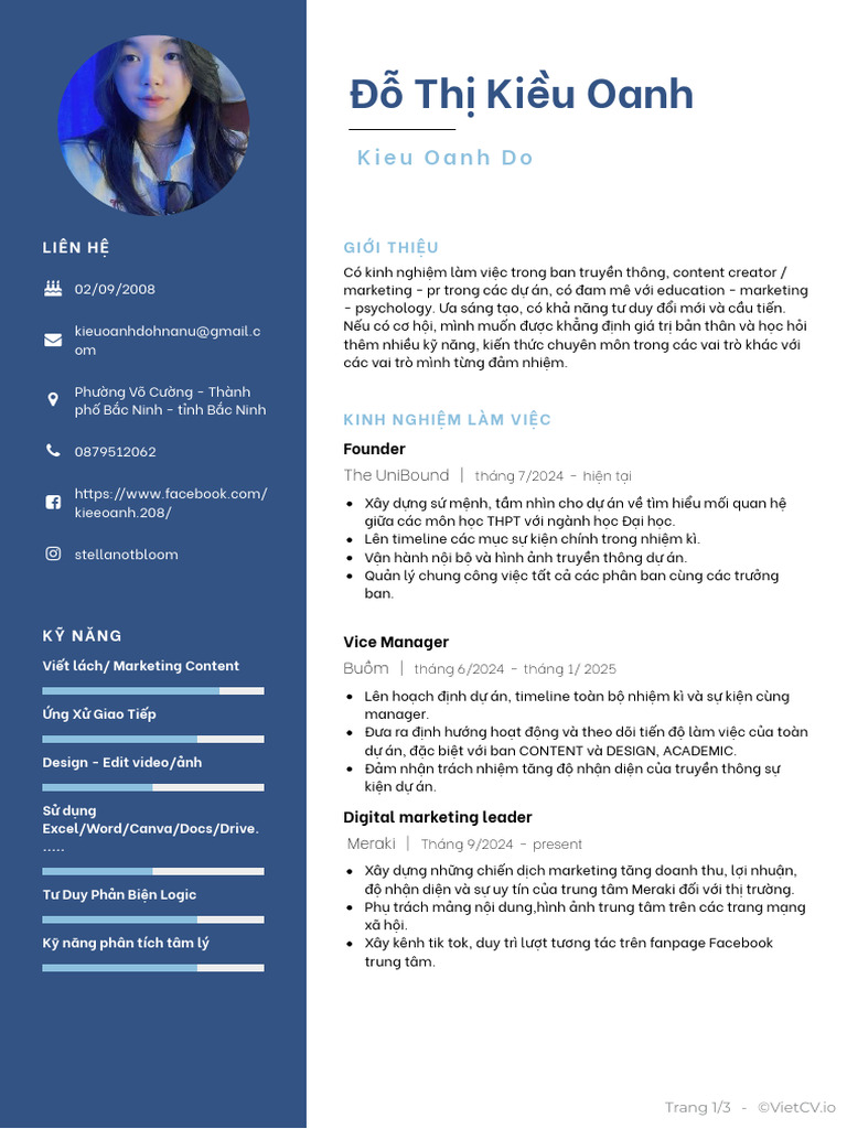CV Kiều Oanh Đỗ 2 | PDF
