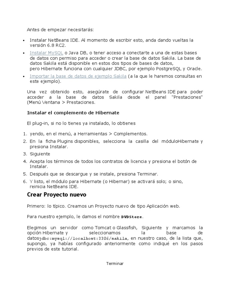 Tutorial Hibernate Pdf Frijoles Netos Aplicaciones Y Software