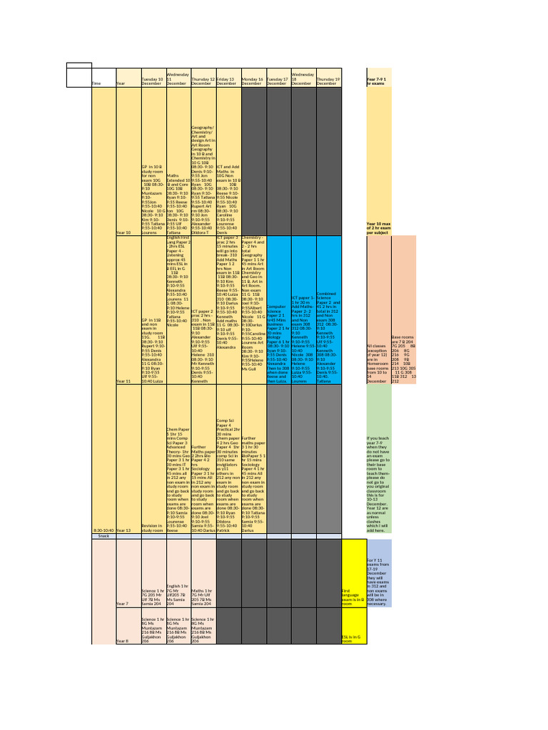 2024 Mock Exams Schedule | PDF | Tests | Science